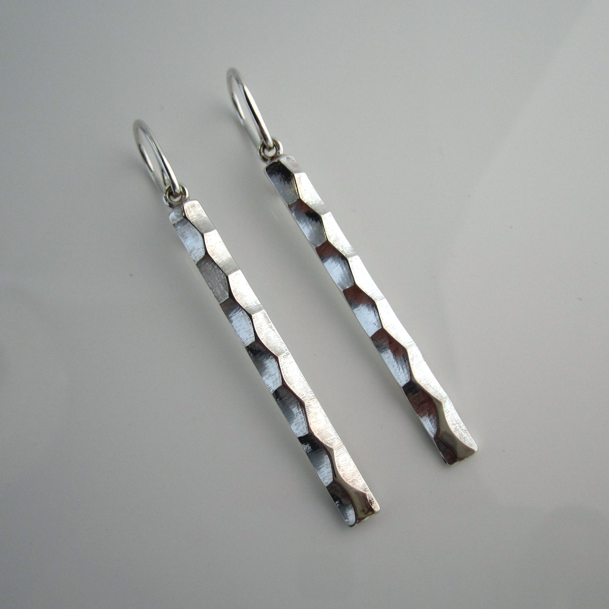 Astro Sterling Silver Faceted Long Bar Earrings – Julia Banks Jewellery